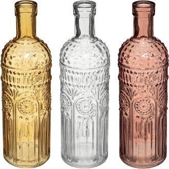 Atmosphera Atmosphera - Set aus 3 Flaschen Folk - Glas - Rosa