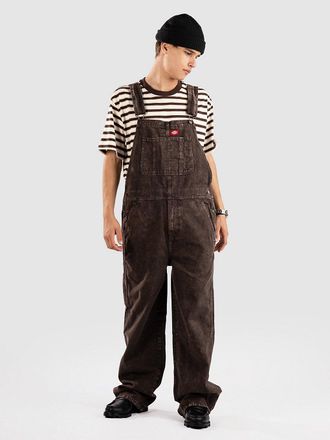 Dickies Loose Denim Bib Jeans marron