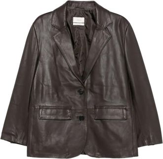 Vicolo veste en cuir à poches à rabat - Marron