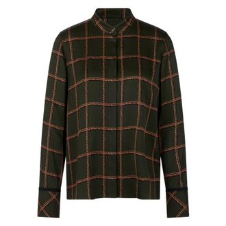 Marc Cain Bedruckte Viskose-Bluse - - Blouses & Shirts - Damen - Gr&uuml;n - 2XL