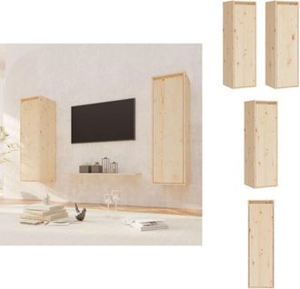 vidaXL Vidaxl - Wandschr&auml;nke 2 Stk. 30x30x100 cm Massivholz Kiefer - Wandregal - Holz Regal - Kiefernholzm&ouml;bel - Dekorationselement - Aufbewahrungsl&ouml;sung