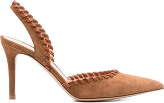 Gianvito Rossi Escarpins slingback en daim - Femme - Chaussures - Brun - Taille: 37 1/2 EU