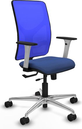 Piqueras y Crespo Atmungsaktiver Schreibtischstuhl mit wei&szlig;en und schwarzen Armlehnen, h&ouml;henverstellbare Lendenwirbelst&uuml;tze, ausgestattet mit Syncro/Traslack und Schnei