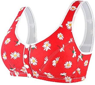 Generic Soutien-gorge d&eacute;contract&eacute; et sexy avec boucle sur le devant - Sans bords - Grande taille, Rouge, 64
