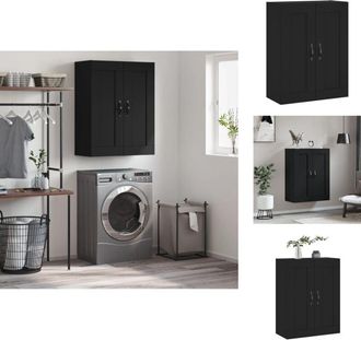 vidaXL Wandschrank Schwarz 69,5x34x90 cm Holzwerkstoff - Hängeschrank - Wandschrank - Sideboard - Regal - Aufbewahrung