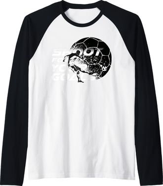 Trendy Apparel Shoot for Your Goals Inspirational Quote Raglan