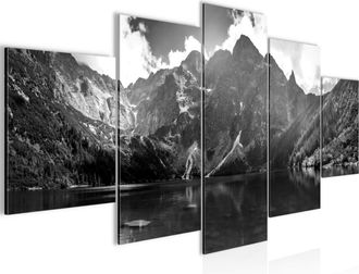 Runa Art Bild Schlafzimmer Wohnzimmer Berge Landschaft 5 Teilig Natur Schwarz Weiss Wandbilder auf Vlies Leinwand 024653c