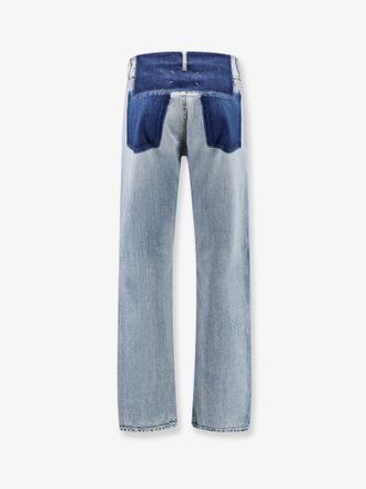 Maison Margiela Mens Jeans With Patchwork Effect Blue Cotton