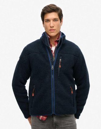 Superdry Outdoor - Polaire &agrave; fermeture &eacute;clair - Noir &eacute;clipse-Bleu marine