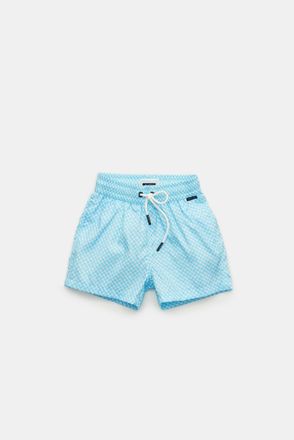 04651/ Herren - Kinder Badeshorts Kids Tile Swim t&uuml;rkis/wei&szlig; gemustert