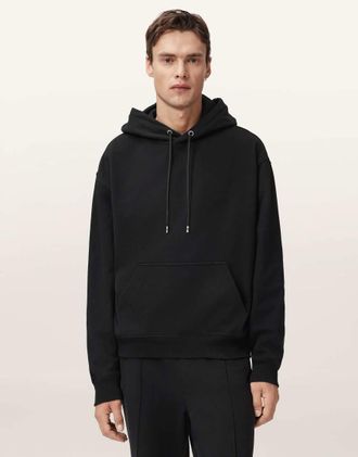 AllSaints Milo Oth - Kapuzenpullover in Tiefschwarz