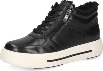 Caprice Damen Sneaker hoch aus Leder Plateau, Schwarz (Black Nappa), 37.5 EU
