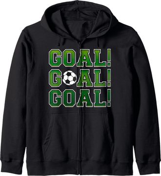 Trendy Apparel Goal! Goal! Goal! Soccer Inspirational Quote Kapuzenjacke