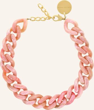 Vanessa Baroni Vanessa Baroni Kette Big Flat Chain Necklace Peach Marble By Glambou rosa