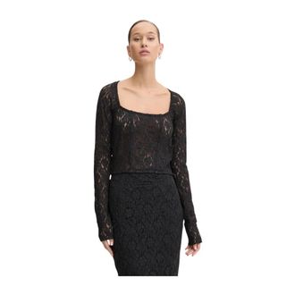 Rotate Spitzen-Langarmshirt - - Blouses & Shirts - Damen - Schwarzk - XS