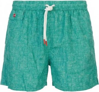 Kiton Homme, Maillots de bain, Vert, Taille: XL Short de Bain &agrave; Cordon de Serrage