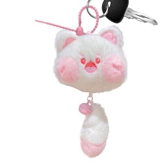 Generico Porte-cl&eacute;s mignon de chat, porte-cl&eacute;s de chat, porte-cl&eacute;s en peluche synth&eacute;tique, porte-cl&eacute;s de chat avec pendentif animal de dessin anim&eacute;, porte-cl&eacute;s