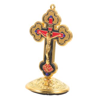 Pretyzoom Kreuz Jesus Statue Religi&ouml;ses Wohndekor Figur &Ouml;stliches Kreuz