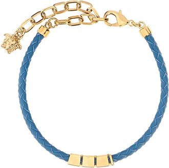Versace Homme, Accessoires, Bleu, Taille: ONE Size Leather Bracelet