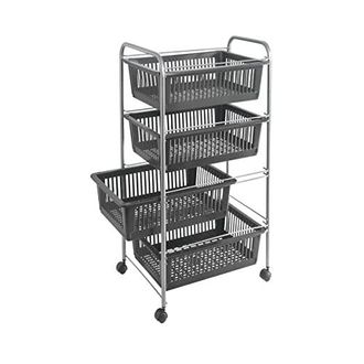 Metaltex 342204 Shelf Trolley with 4 Baskets