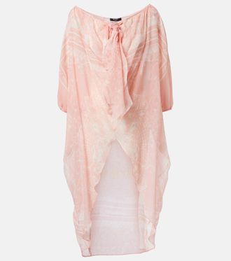 Balmain Robe midi en soie &agrave; imprim&eacute;