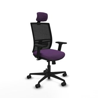 Piqueras y Crespo Yunquera Schreibtischstuhl mit 2D-Armen, h&ouml;henverstellbarer Lendenwirbelst&uuml;tze und h&ouml;henverstellbarem Kopfteil, ausgestattet mit Syncro/Traslack. Schw