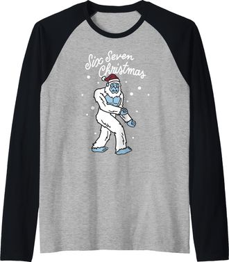 Trendy Apparel Christmas Six Seven Christmas Yeti Santa Hat Raglan