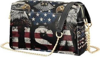 Mnsruu Sacs à bandoulière pour femme, sac à main en cuir, motif aigle américain