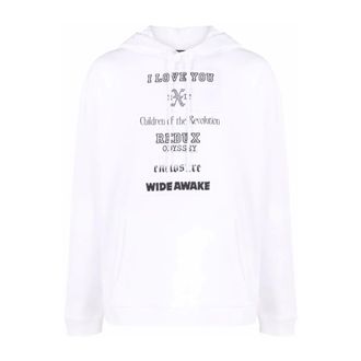 Raf Simons Homme, Sweatshirts et sweats &agrave; capuche, Blanc, Taille: S I Love You Sweat &agrave; capuche