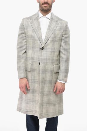 Corneliani CIRCLE Mantel Aus Reiner Schurwolle Mit District-Check-Muster Corneliani