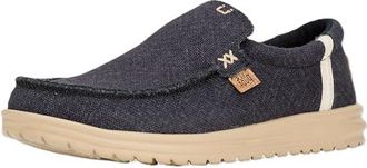 HeyDude Mikka Jute - Chaussures pour Hommes - Baskets avec Semelles Confortables - Style mocassin, Black/Irish Cream, 43