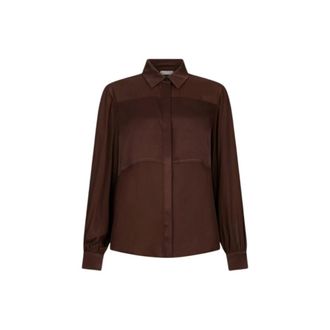 Liu Jo Femme, Blouses et Chemises, Brun, Taille: 36 FR Chemise Cr&ecirc;pe de Chine