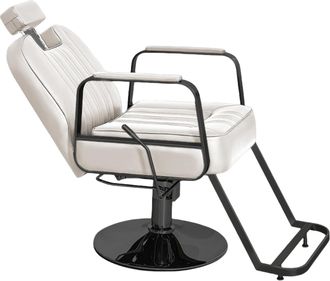 Generic Vintage-Retro-Friseurstuhl mit Kopfst&uuml;tze, H&ouml;henverstellbar und Neigbar, f&uuml;r Damen und Herren, Kunstleder