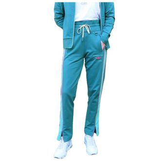 Aeronautica Jogginghose mit hoher Taille und Kontraststreifen - - Trousers - Damen - Gr&uuml;n - L