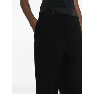 Casablanca Pressed Crease Silk Trousers - Black