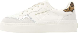 British Knights Damen Reflux Sneaker, Weiss Beige Silberfarben Leopard, 38 EU