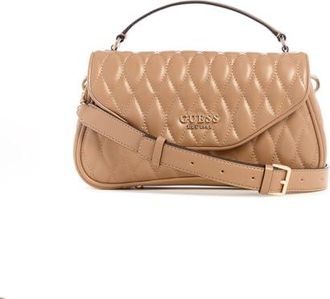 Guess sac à épaule bandoulière sac à main Valla Top Handle Flap Bag Beige marron clair
