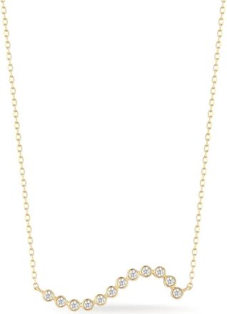 Mateo Bijoux collier Wave en or 14ct à pendentif pavé de diamants