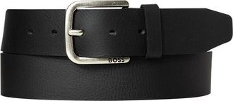 HUGO BOSS Herren Gürtel schwarz Glattleder