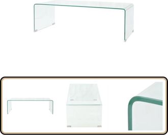 vidaXL Couchtisch Hartglas 98x45x30 cm Transparent - Couchtisch - Glastisch - Wohnzimmerschmuck - Beistelltisch - Transparenter Couchtisch