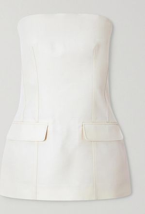Toteme Tr&auml;gerloses Oberteil Aus Cr&ecirc;pe Aus Einer Woll-seidenmischung Mit Abn&auml;hern - Ecru