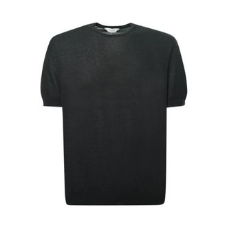 Malo Kurz&auml;rmeliges T-Shirt - - Knitwear - Herren - Schwarzk - M