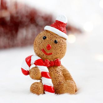 Generico Lebkuchenmannstatue, 3 St&uuml;ck, Weihnachtsfeier, Skulptur aus Harz, Dekoration f&uuml;r Zuhause, Innenbereich, Fest, Schnitztechniken, Ausdrucke, Exh