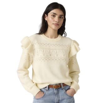 Levi's Shane Pullover Top f&uuml;r Damen, Pointelle-Stoff, Flatter-&Auml;rmel (Tofu)