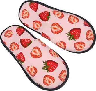 Generic Pantoufles DH&ocirc;tel Fraise Roses Peluche Fourrure Pantoufles Portative Chaussons Invit&eacute;s Pour Voyage Femmes Chambre L