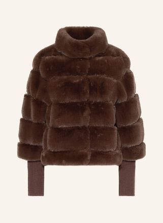 Rino&Pelle Rino & Pelle Kunstfell-Jacke Im Materialmix braun