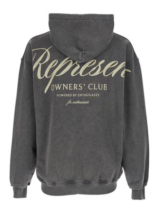 Represent Mens Sweatshirt With Logo Print, Grey Cotton Sweatshirts Sweater