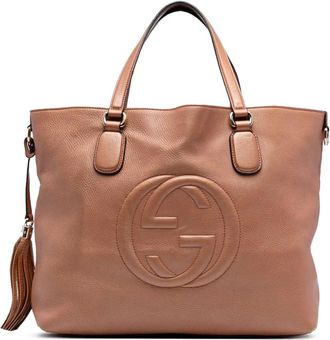 Gucci 2016-2025 große Soho Working Tote Satchel-Tasche aus Leder - Braun