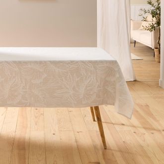 Douceur d'Int&eacute;rieur Lorenza Tischdecke, rechteckig, 140 x 240 cm, Natur, Polyester-Baumwoll-Mischgewebe, Bedruckt, Leineneffekt