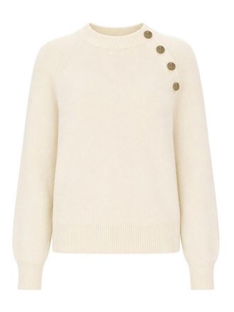 Balmain Rundhalspullover - Wei&szlig;